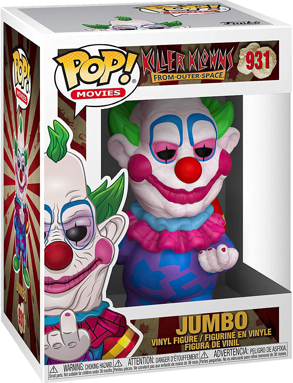 POP Killer Klowns from Outer Space - Jumbo Funko Pop! Vinyl Figure (Bundled with Compatible Pop Box Protector Case), Multicolored, 3.75 inches