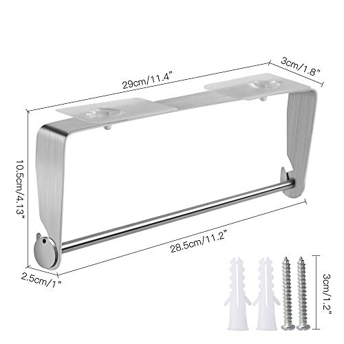 PHUNAYA Under Cabinet Paper Towel Holder Wall Mount for Home Kitchen,Stainless Steel for Large Rolls-Brushed Nickel