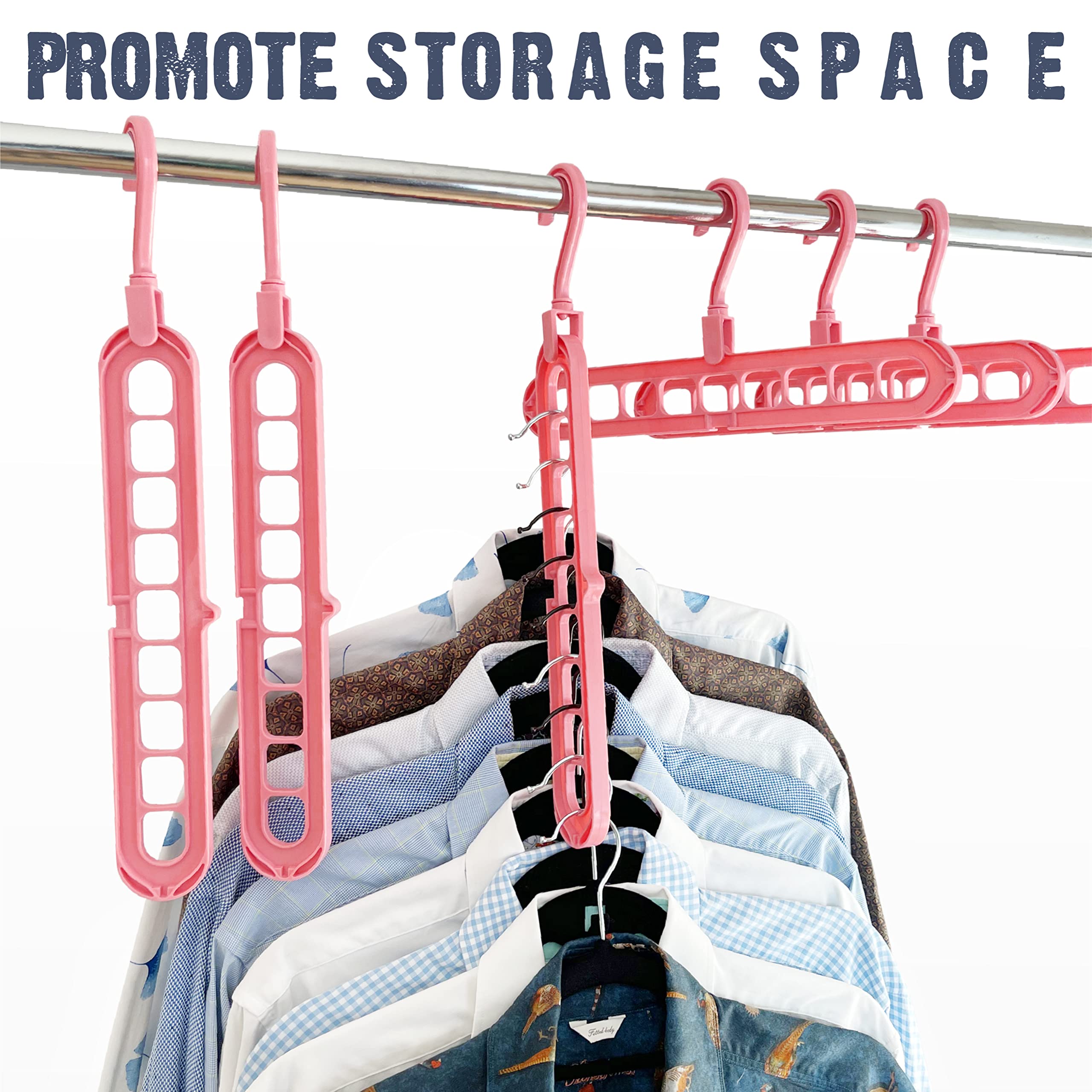 Vita88shop - Closet Organizers and Storage, Pack of 6 Multifunctional Closet Organizer Hangers with 9 Holes Closet Storage Organization for Wardrobe