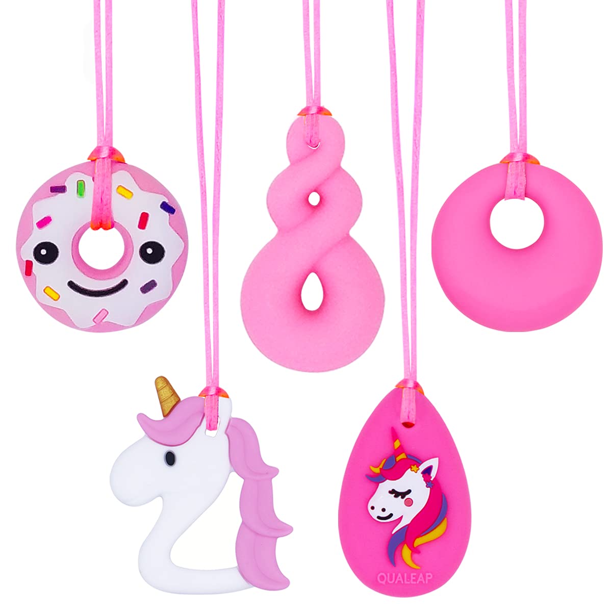 Select Chew Necklaces for Sensory Kids Girls - Silicone Chew Pendant Jewelry for Autism, ADHD, Baby Nursing or Special Needs - Chewing Necklace Teething Necklace Teether Necklace Teething Toys