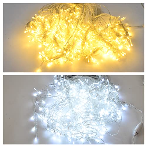 VITOOTE Twinkle Star 66ft 480 LED String Lights Outdoor, Waterproof Connectable Hanging Light for Party Decor, Wedding Party Home Garden Hotel Christmas Lights(Warm White)