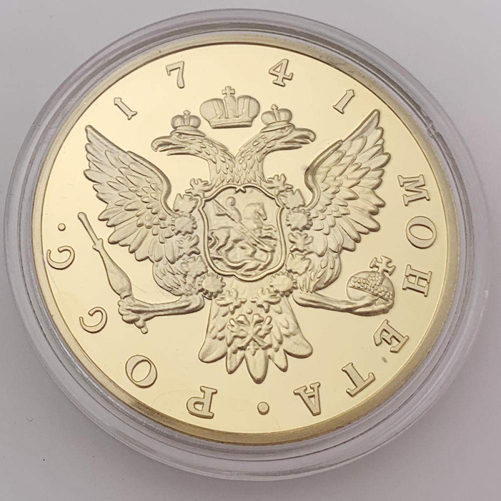 Exquisite Collection of Commemorative Coins Russian 1741 Tsarist Empire Queen Elizabeth Commemorative Double-Headed Eagle Foreign Coin Commemorative Coin