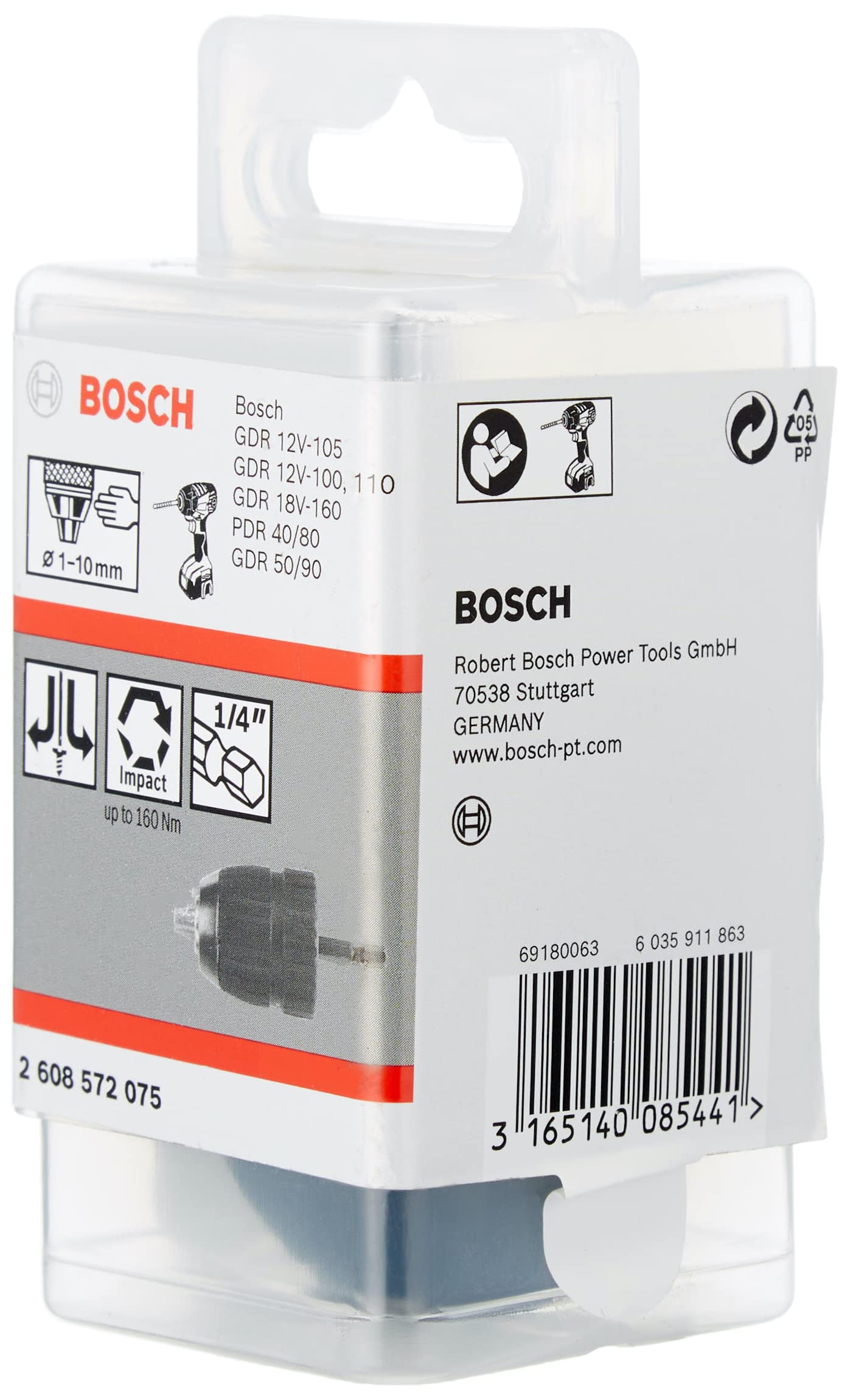 Bosch 2608572075 Quick Drill Chuck 1/4" 1-10mm