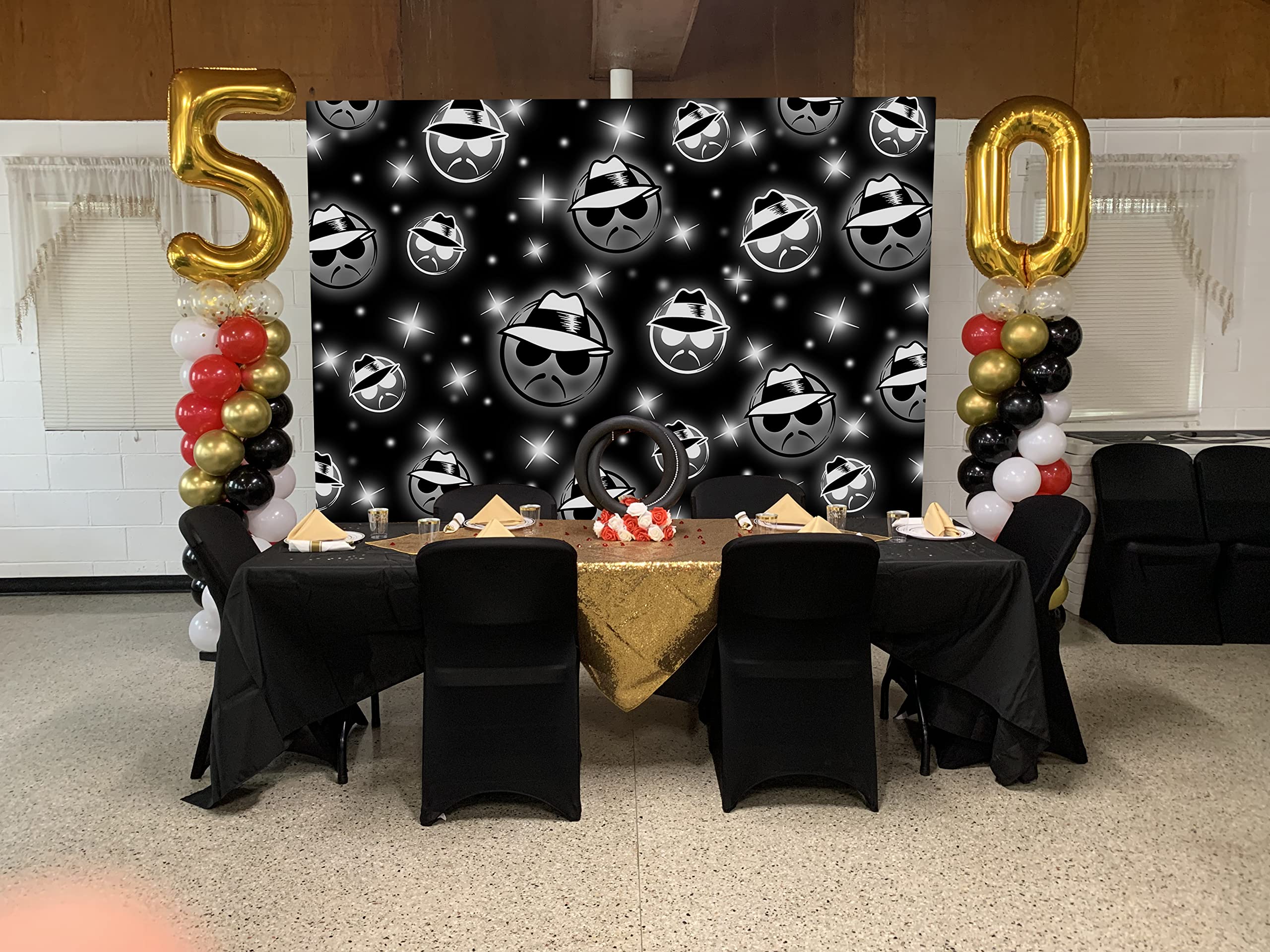 Cholo Theme Backdrop Early 2000s Background 7x5FT Black Glitter Old School Photography Banner Kids Birthday Cholo Party Decoration Props (84x60 inch)