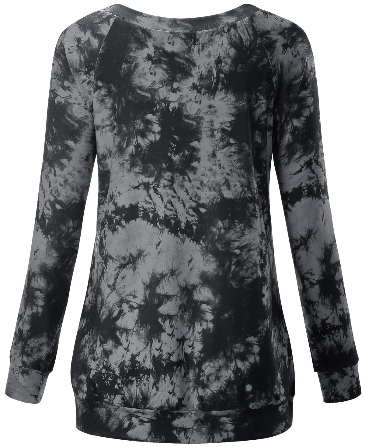 Cestyle Sweatshirt for Women Long Sleeve, Junior Round Neck Long Sleeve Blouse Lightweight Pullover Banded Bottom Leisure Jogging Fall Clothes Daily Wear Tie Dyed XX-Larg