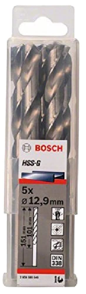 Bosch 2608585510 Metal Drill Bit Hss-G 8, 3mmx2.95inx4.6In 5 Pcs