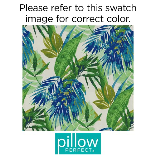 Pillow Perfect Outdoor/Indoor Soleil Lumbar Pillows, 11.5" x 18.5", Blue/Green, 2 Count