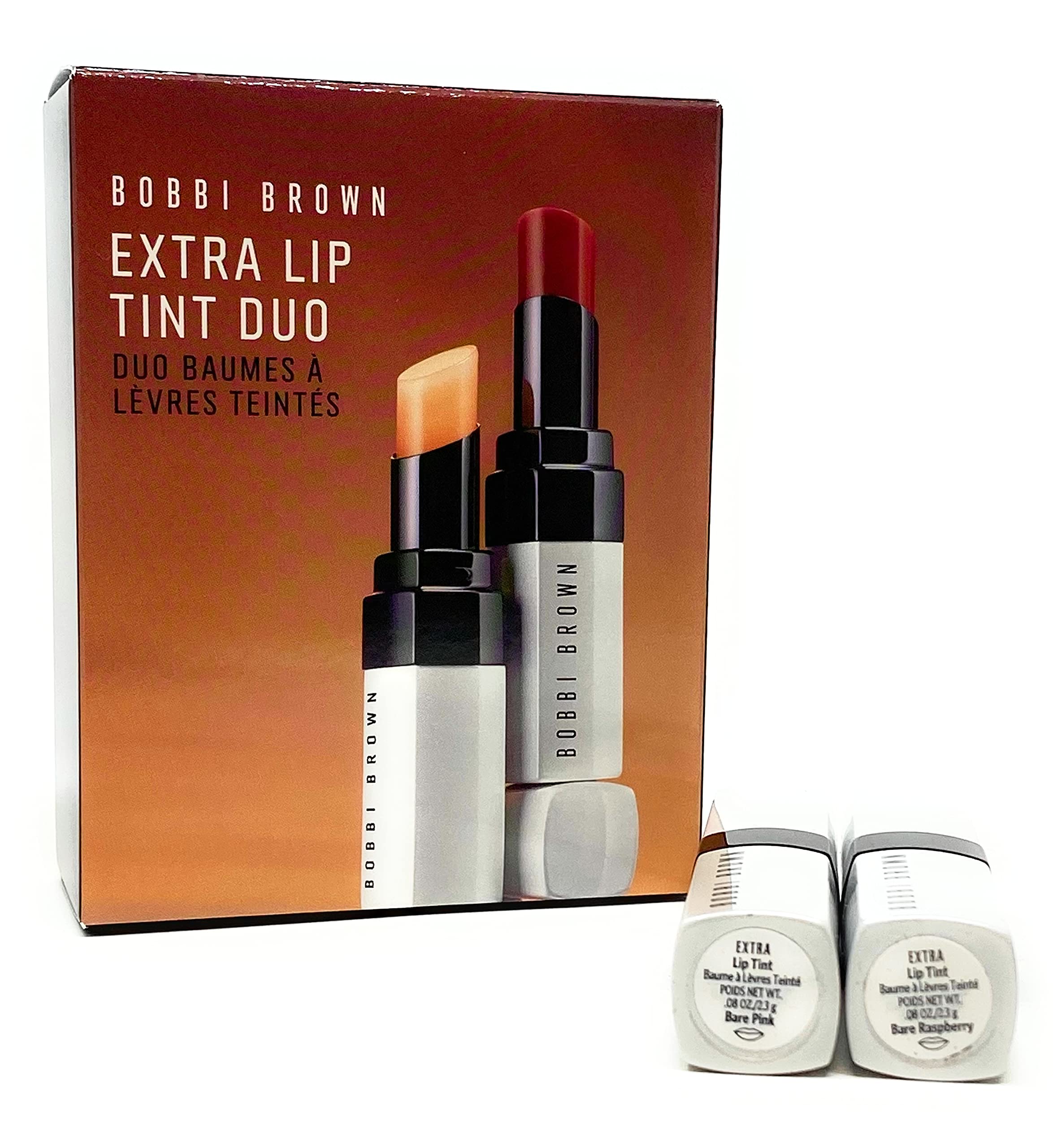 Bobbi Brown Extra Lip Tint Duo Bare Pink and Bare Raspberry, 2.3g Each