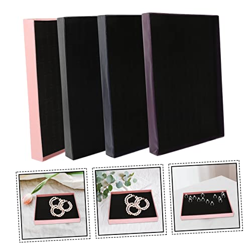 Cabilock Ring Display Tray 4pcs Simple Jewelry Tray Jewelry Display Soda Can Lids Ear Ring Insert Display Pad Ring Showcase Desk Tray Earings Paper Storage Tray Travel Earrings