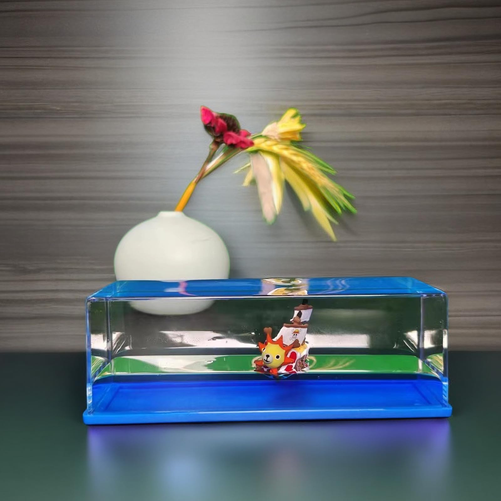 Ecqizer Unsinkable Ship in A Bottle, Cruise Ship Fluid Drift Bottle, Unsinkable Boat in A Box That Never Sinks for Home Decor Display, Holiday Gifts for Friends (Thousand Sunny), PLCP-01