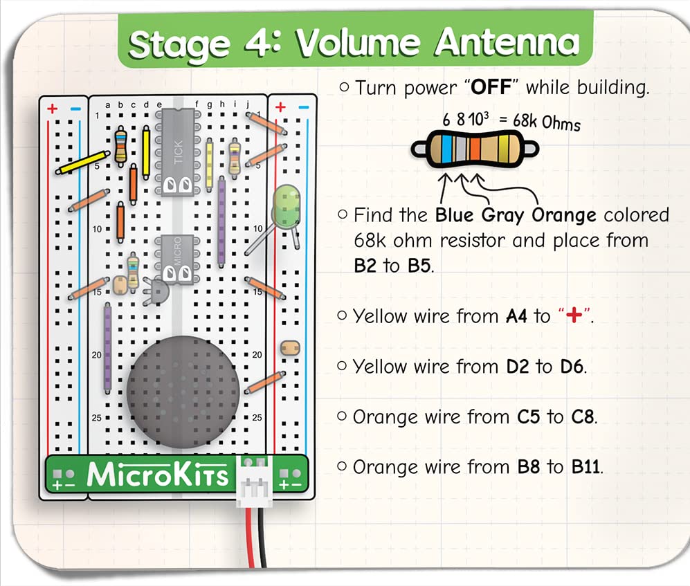 MicroKits Theremin Electronics Kit | Educational Electronic Music STEAM/STEM Kits for Kids or Grown Ups | No Tools Needed Easy to Build Breadboard Kit