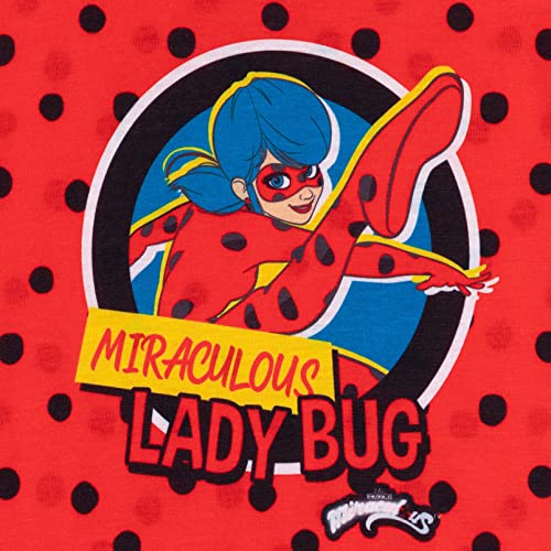 Miraculous Ladybug Little Girls 4 Piece Pajama Shirt And Pants Matching Doll Outfit Red