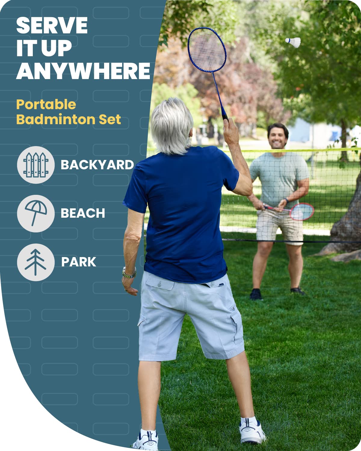 Boulder Sports Badminton Racket Set - Lightweight Badminton Rackets with 3 Shuttlecocks and Racquet Case - Badminton Set for Backyard or Outdoor Games