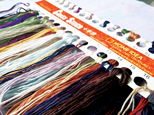 Joy Sunday Cross Stitch Kits Stamped Full Range of Embroidery Starter Kits for Beginners DIY 14CT 2 Strandst- The Beautiful Scenery of Park(Printed 22×17 inches