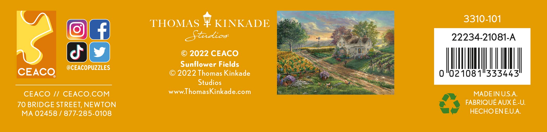 Ceaco - Thomas Kinkade - Sunflower Fields - 1000 Piece Jigsaw Puzzle