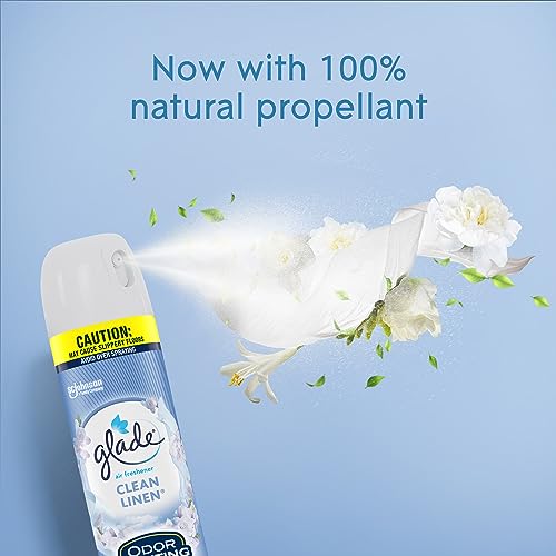 Glade Air Freshener Odor Fighting Room Spray, Clean Linen, 8.3 oz, 6 Count