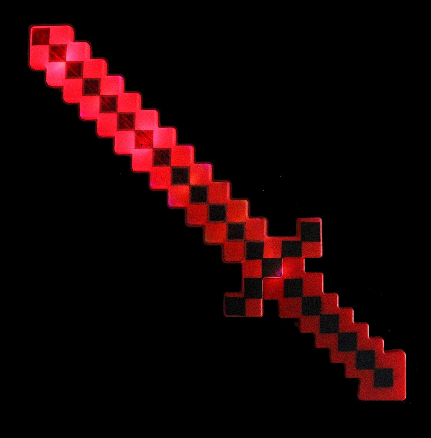 P&F Pack of 4 Light Up Classic Diamond Pixel Sword with Color Led Flashing & Sound