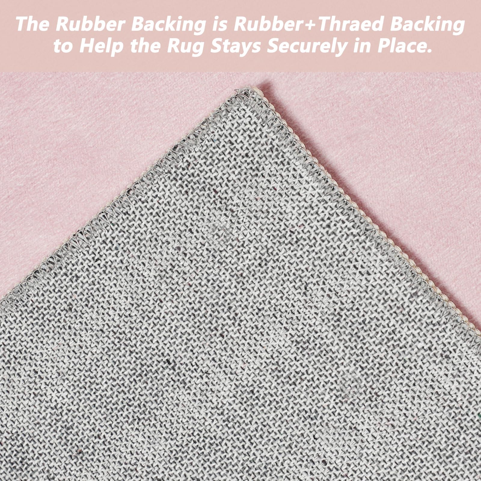 Capslpad Area Rugs 5x7, Boho Rugs for Living Room, Washable Rugs, Low Pile Soft Non-Shedding, Pink Botanical Print Rug for Bedroom, Office, Classroom, Nursery, Dining Room