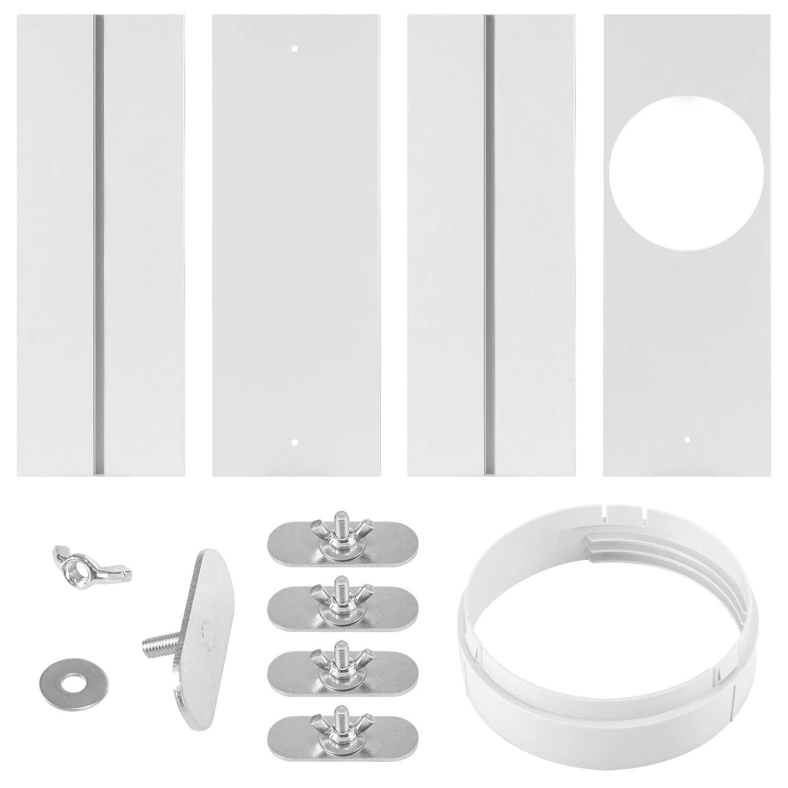 Portable Air Conditioner Window Vent Kit for 5.9" Exhaust Hose, Window Seal Slide Kit Plate Universal for Portable Air Conditioner, Adjustable Max Length 60", Portable Plastic AC Vent Kitā¦