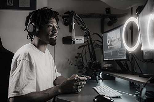 Shure MV7 USB/XLR Dynamic Microphone + AONIC 50 Wired/Wireless Noise Cancelling Headphones for Podcasting, Recording, Streaming & Gaming, Professional Quality Sound & Durability - Silver/Black