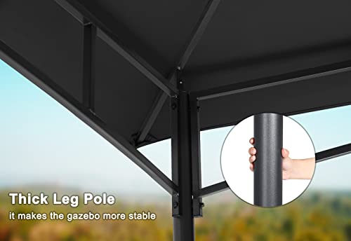MASTERCANOPY Outdoor Garden Gazebo for Patios with Stable Steel Frame and Netting Walls (8x8,Black)