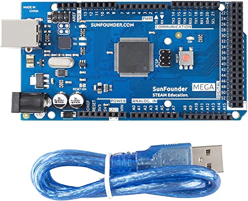 SunFounder MEGA Board Compatible with Arduino IDE ATMEGA2560 ATmega16AU + USB Cable