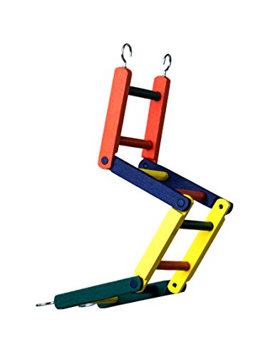 Prevue Pet Products BPV01140 Carpenter Creations Bendable Wood 4-Section Bird Ladder, 15-Inch, Colors Vary