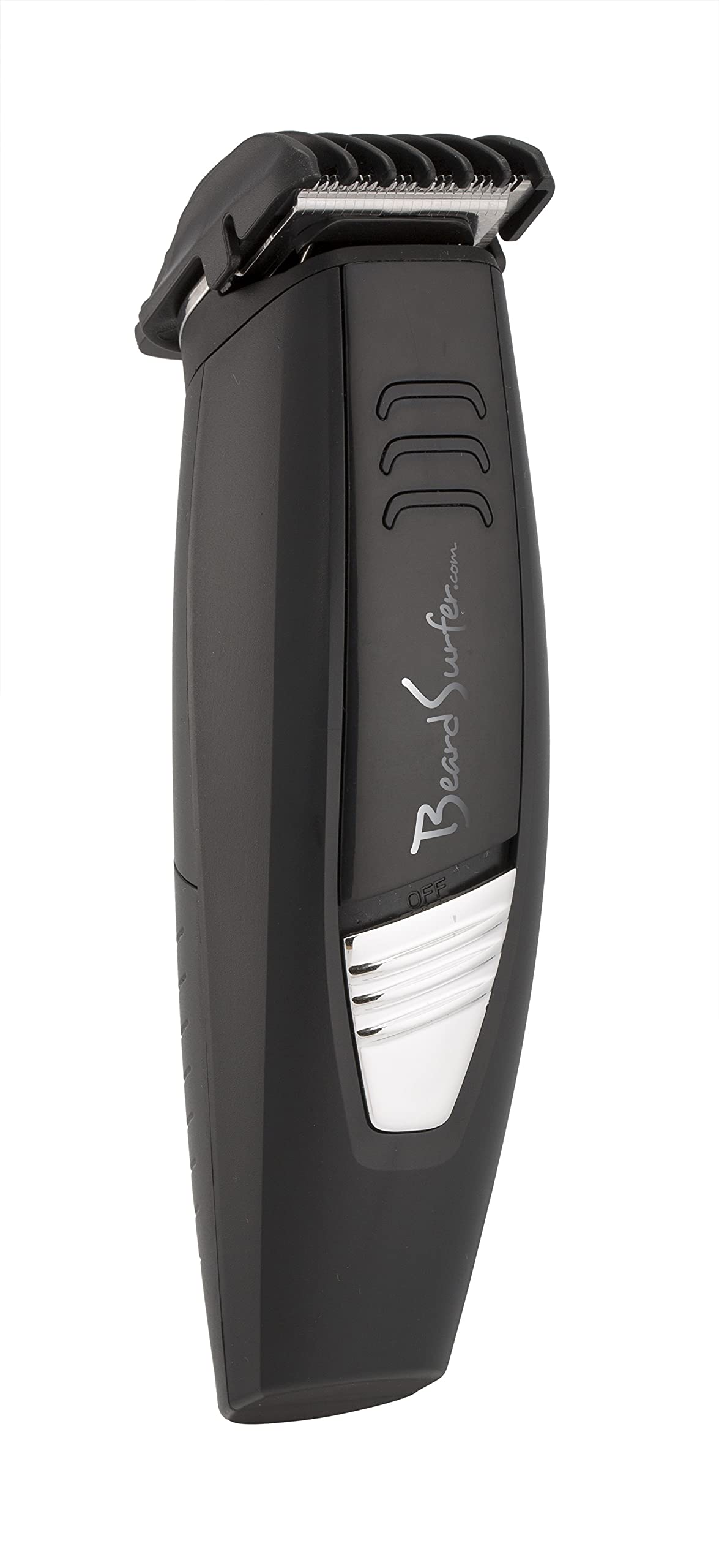 Beard Surfer Facial Hair Trimmer for Men Travel Beard Mustache Kit Compact Mini Size Shaver AAA Battery Operated Grooming Set Black Matte Color