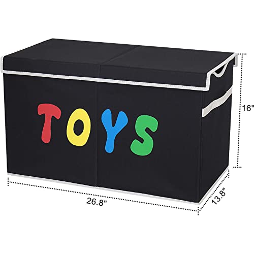 YOLOXO 2 PackToy Box Chest, Collapsible Sturdy Storage Bins with Lids, Extra Large Kids Toy Storage Organizer Boxes Bins Baskets for Kids, Boys, Girls, Nursery Room, Playroom, Closet