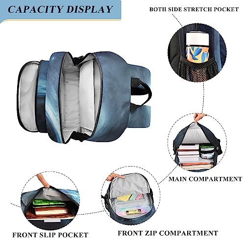 Glaphy Universe Space Black Hole Backpack School Bag Lightweight Laptop Backpack Students Travel Daypack with Reflective Stripes
