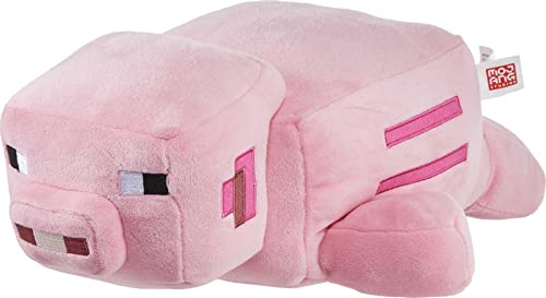 Mattel Minecraft Plush Pig 12-Inch Stuffed Animal Figure, Floppy Soft Doll Inspired by Video Game Character, Collectible Toy