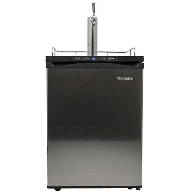 EdgeStar KC3000SS Full Size Kegerator with Digital Display - Black and Stainless Steel