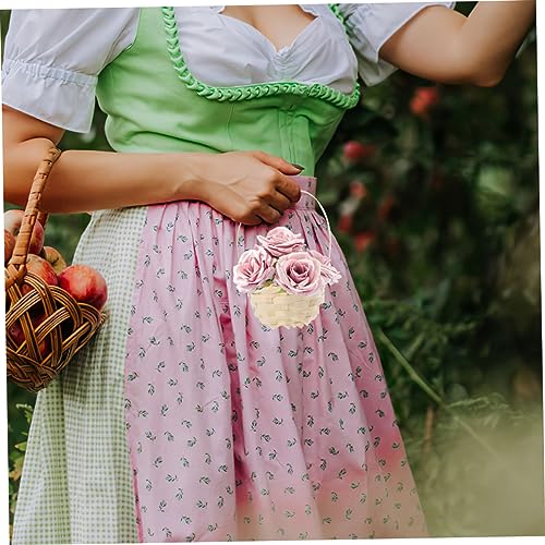 Cabilock 18 pcs mini flower basket candy gift baskets picnic basket wicker hamper doll bread baskets decoration for home flower vases decorative home décor wooden bamboo craft basket