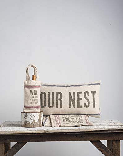 Primitives by Kathy 19068 Distressed Light Throw Pillow, 25 x 15-Inches, Our Nest