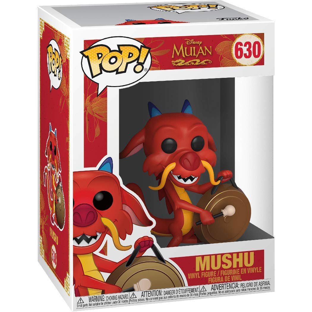 POP Disney: Mulan - Mushu with Gong Funko Pop! Vinyl Figure (Bundled with Compatible Pop Box Protector Case), Multicolored, 3.75 inches