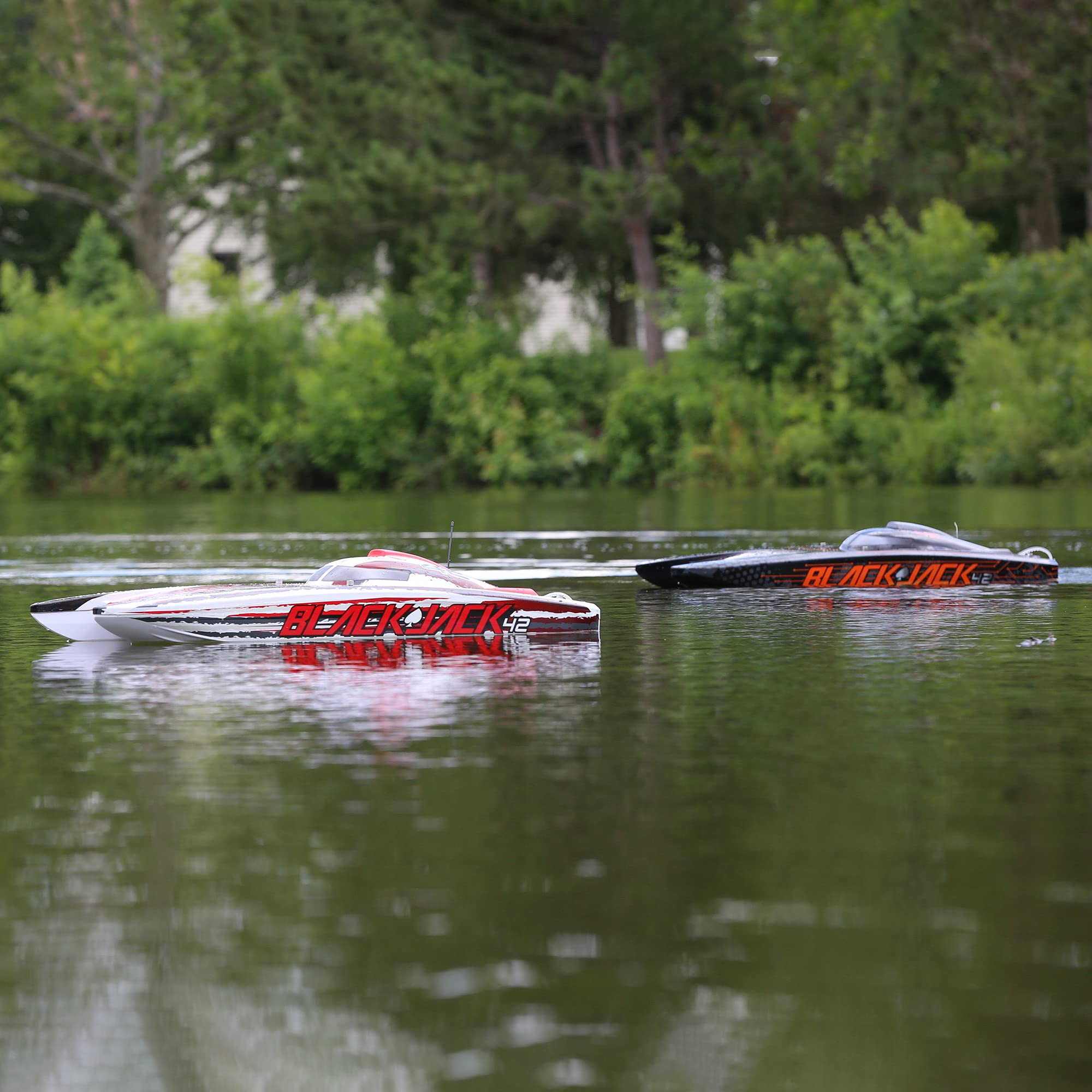 Pro Boat RC Blackjack 42" 8S Brushless Catamaran RTR Battery and Charger Not Included Black/Orange PRB08043T1