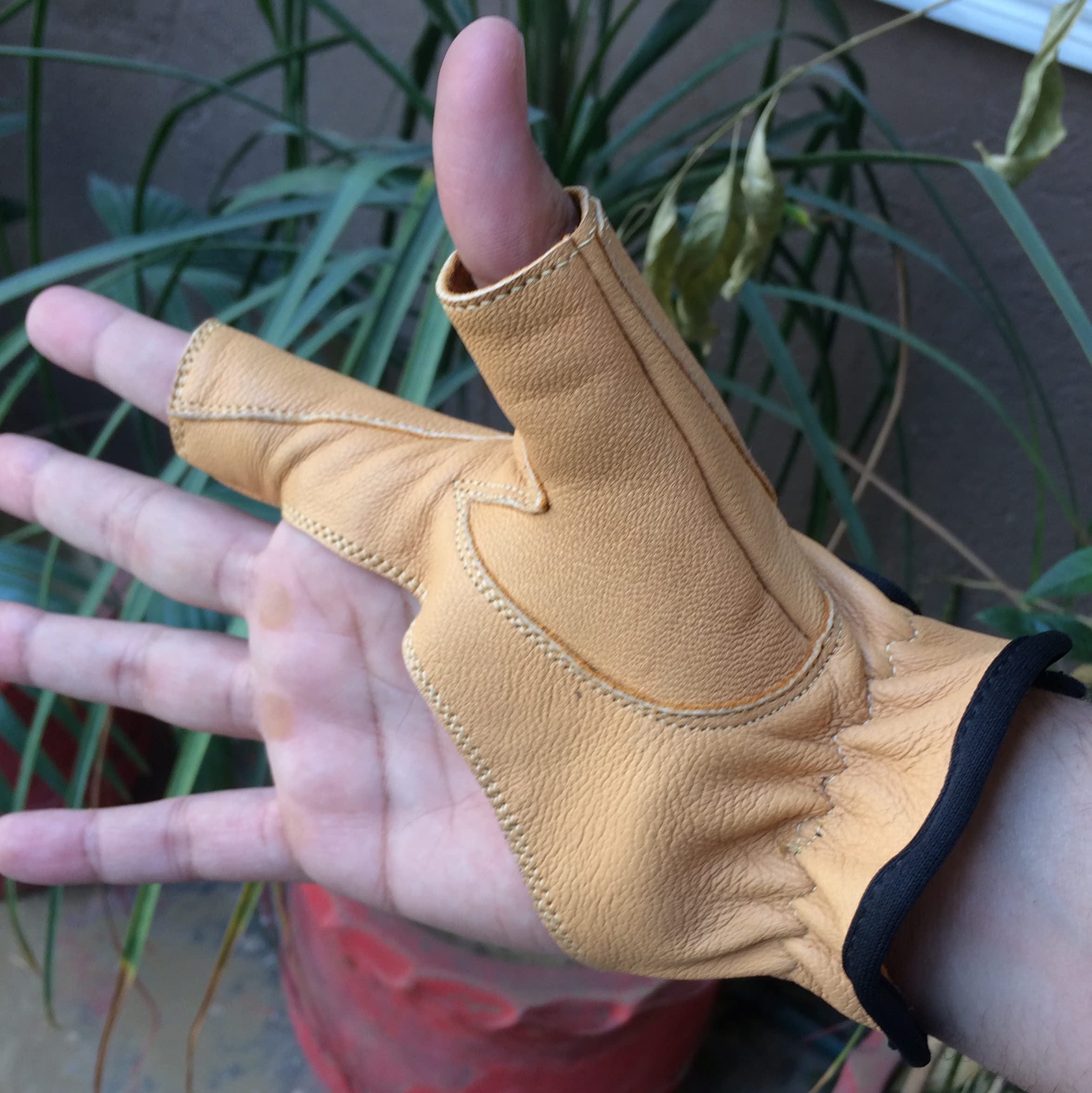 Bow, Archery Shooting Leather Gloves 100% Real Leather (Small, Left)