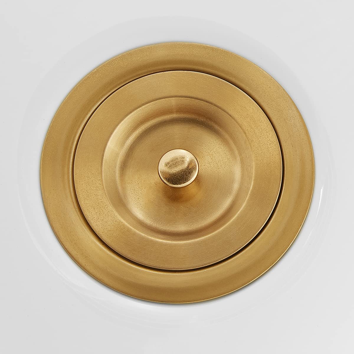 Cipotal Kitchen Sink Strainer Assembly, 304 Stainless Steel with Plated Color, Fit 3-1/2" Drain, Removable Waste Basket and Lid, Brushed Gold