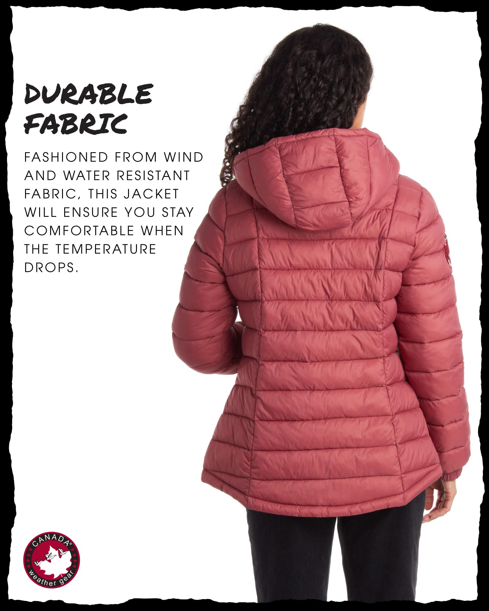 CANADA WEATHER GEAR Women’s Jacket – Lightweight Packable Bubble Puffer Coat for Women (S-XL), Size Small, Black