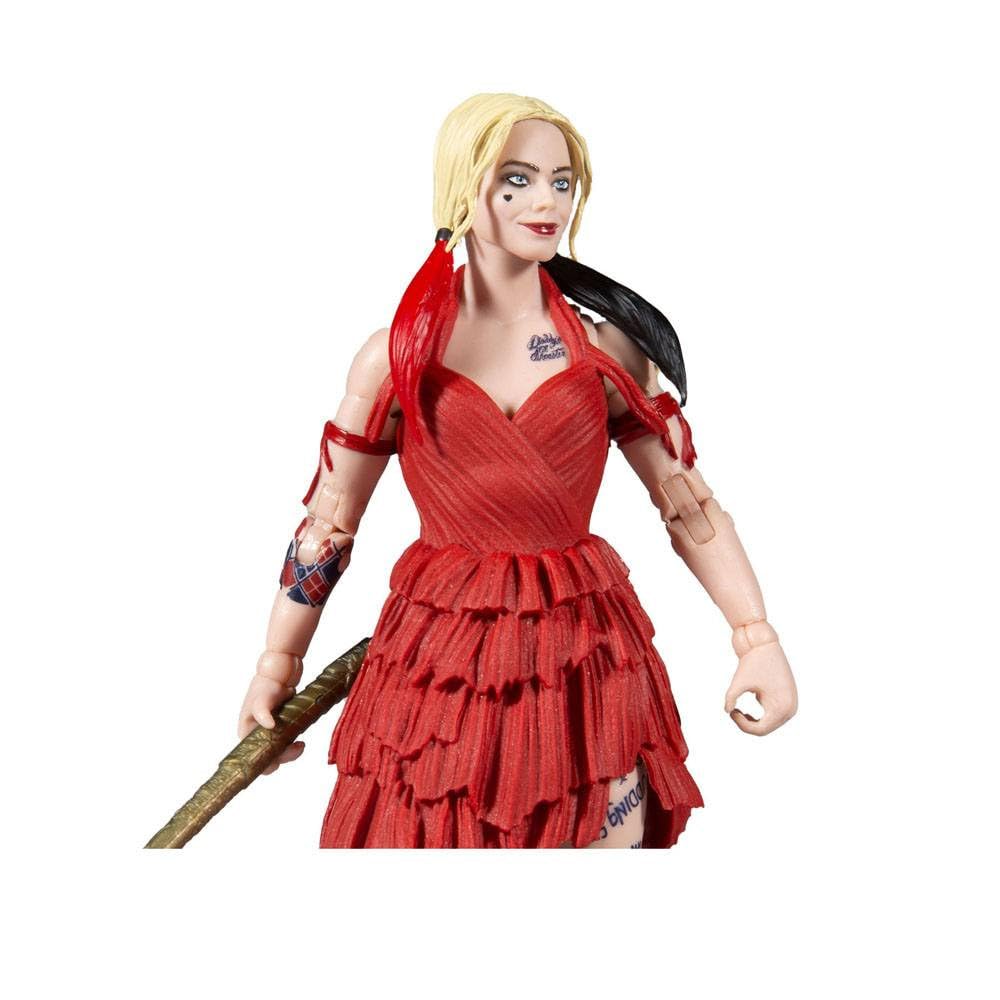McFarlane Toys DC Multiverse Harley Quinn (The Suicide Squad) 7" Action Figure with Build-A King Shark Piece and Accessories