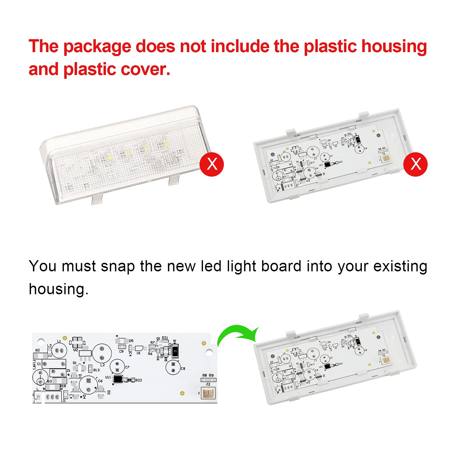 W10515057 LED Light Board Compatible With Refrigerator WPW10515058 W10515058 W10465957 Replacement