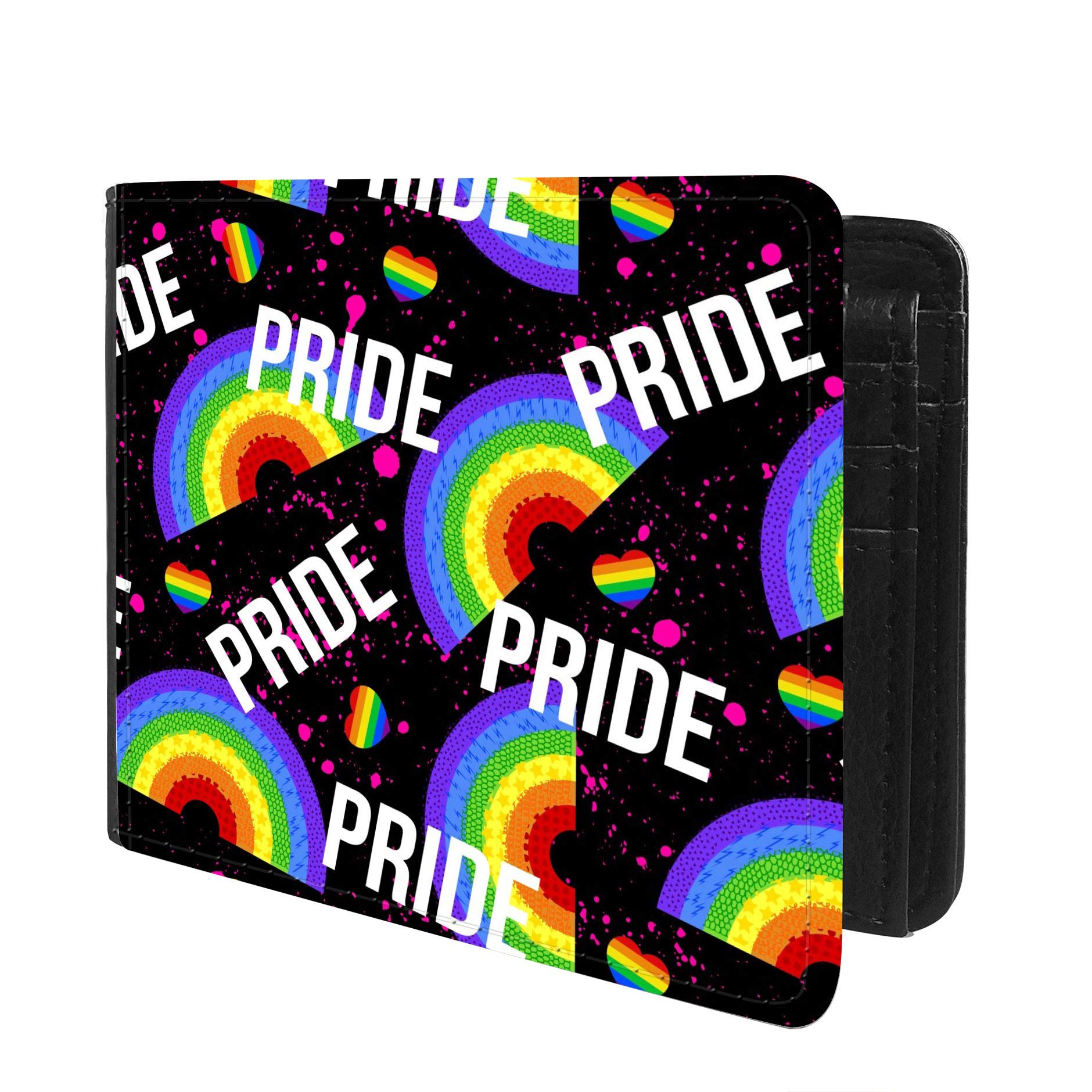 STONEMUSLE Ztion Unique Desige Pattern - LGBT Gay Pride Rainbow Pattern, Slim Front Pocket Wallet Billfold RFID Blocking-L8