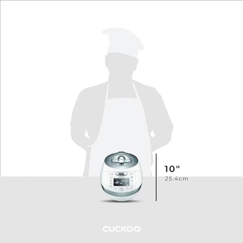 CUCKOO CRP-BHSS0609F | 6-Cup (Uncooked) Induction Heating Pressure Rice Cooker | 16 Menu Options, Stainless Steel Inner Pot, Made in Korea | White