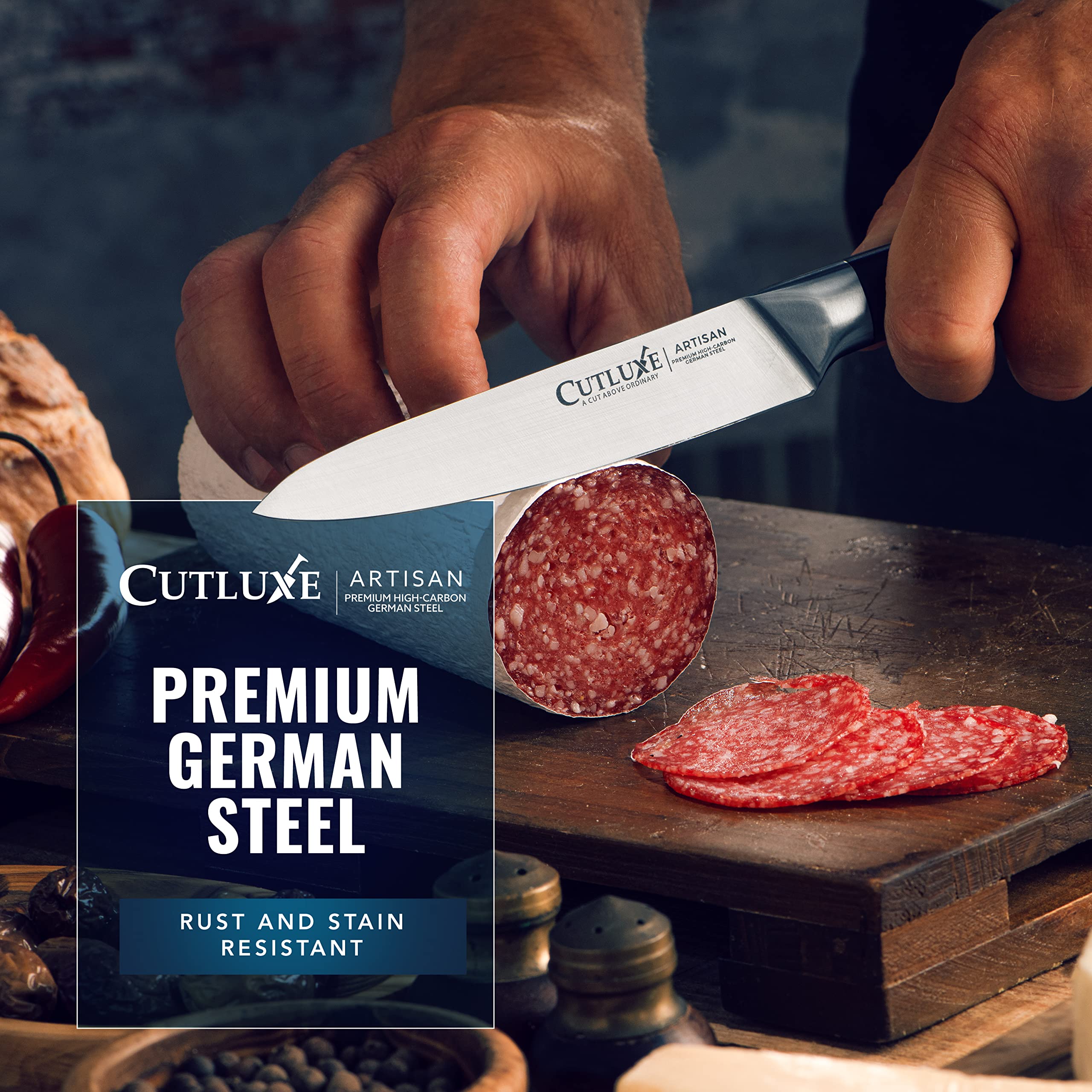 Cutluxe Utility Knife – 5.5" Paring Kitchen Knife – Forged High Carbon German Steel – Full Tang & Razor Sharp – Ergonomic Handle Design – Artisan Series