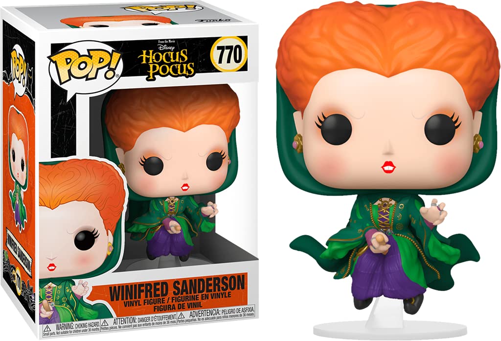 POP Disney: Hocus Pocus - Winifred Sanderson Flying Funko Vinyl Figure (Bundled with Compatible Pop Box Protector Case), Multicolored, 3.75 inches