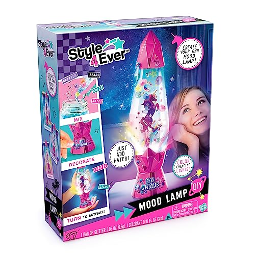 Canal Toys Style 4 Ever DIY Mood Lamp - Customizable Bubble Lamp with Color-Changing LED Lights, Glittery Bubbles, and Swirling Beads. Ages 6+
