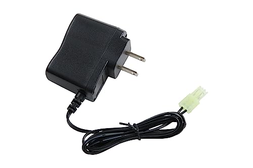 Lancer Tactical Airsoft RC Battery Charger for 9.6V (8S) NiMH/NiCd Battery Packs, 12V 400mA AC Plug Charger w/Standard Tamiya Connector