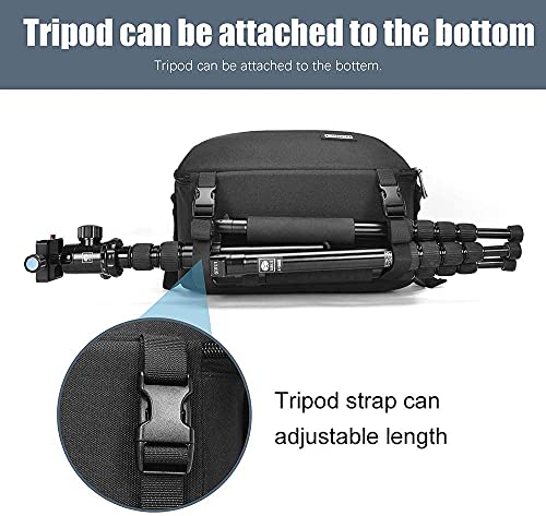 CADeN Camera Backpack, Waterproof Drone and Camera Bag for Canon Nikon Sony DSLR SLR Mirrorless, DJI Mavic, Air 2S, FPV Drone Backpack with 15.6'' Laptop Compartment & Tripod Holder