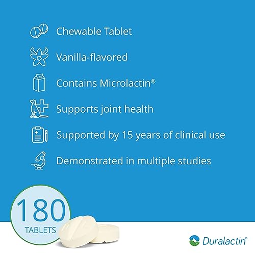 PRN Pharmacal Duralactin Canine Chewable Tablets - Joint Health Supplement for Dogs and Puppies Supports Reduced Inflammation - Vanilla-Flavored Tablets Containing Dried Milk Protein - 180 Canine Chews