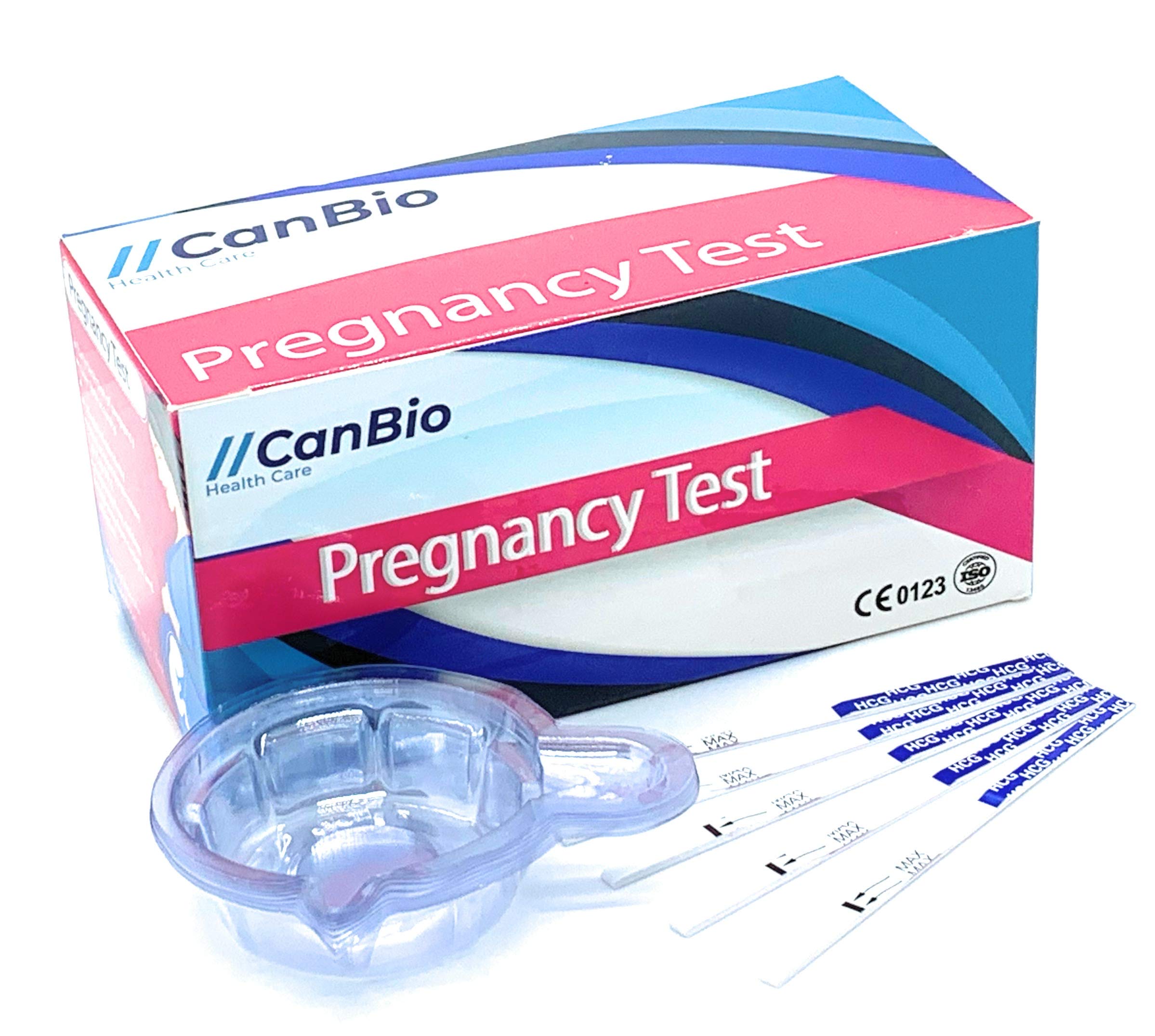 CanBio 20 Pregnancy Test Strips (HCG) with Urine Cups, Best Test Strip for Early Detection, Easy to Use, Quick and Accurate Results at Home